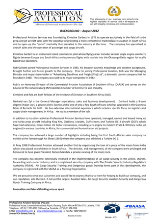 Professional Aviation Background 2012 | PDF