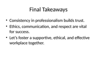 Professional Behavior and Ethics Presentation | PPTX