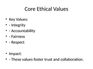 Professional Behavior and Ethics Presentation | PPTX