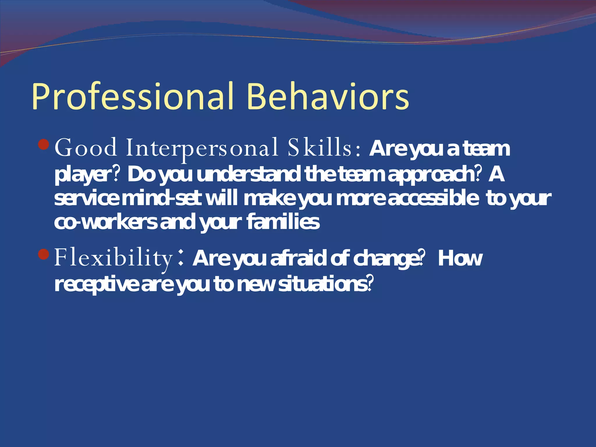 Professional Behaviors | PPT