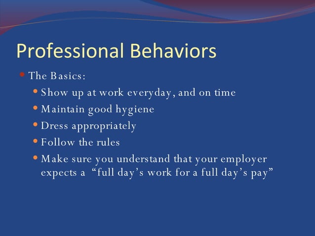 Professional Behaviors | PPT
