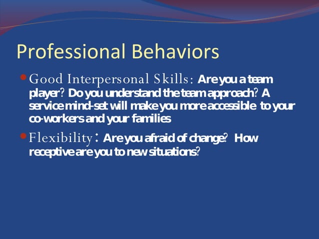 Professional Behaviors | PPT