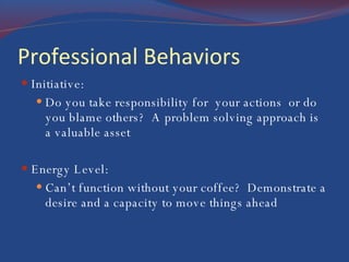 Professional Behaviors | PPT