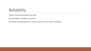 Professional Behaviour | PPTX