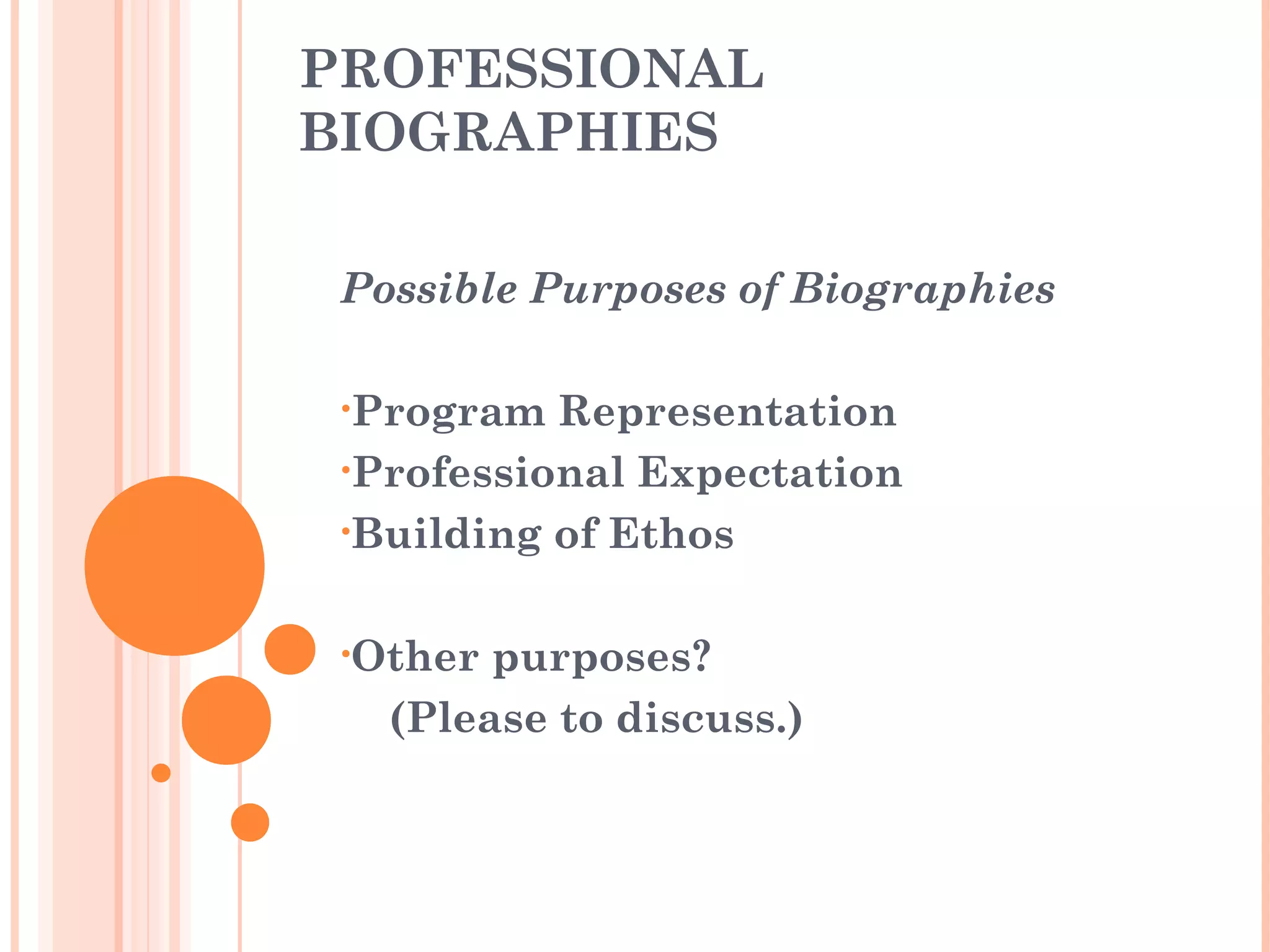 Professional bios | PPT