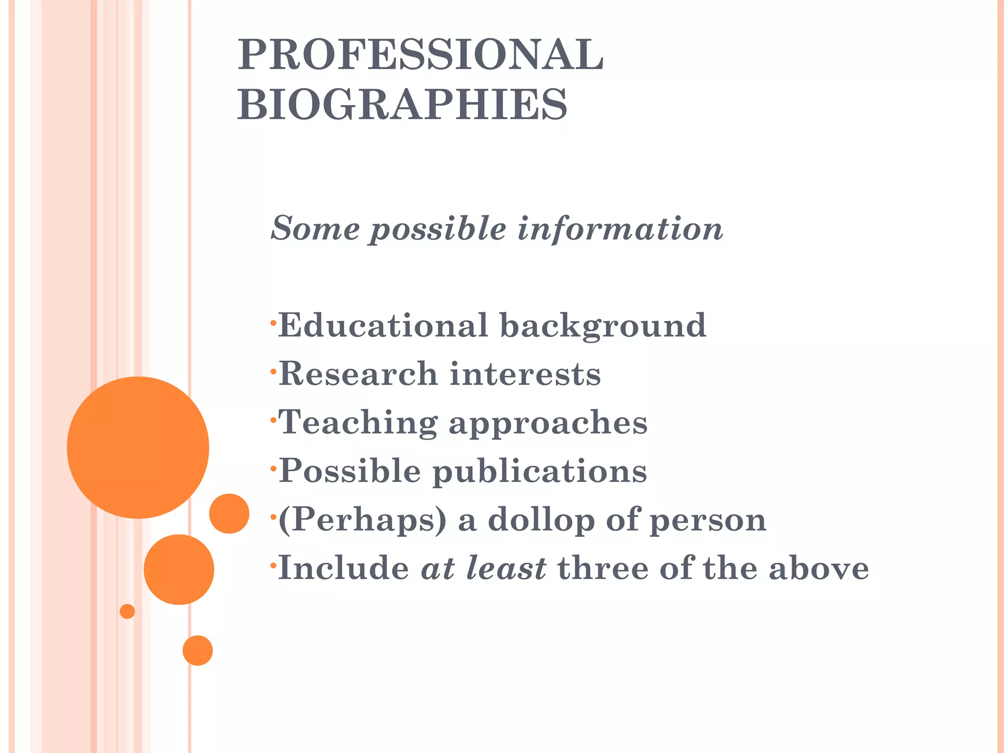 Professional bios | PPT