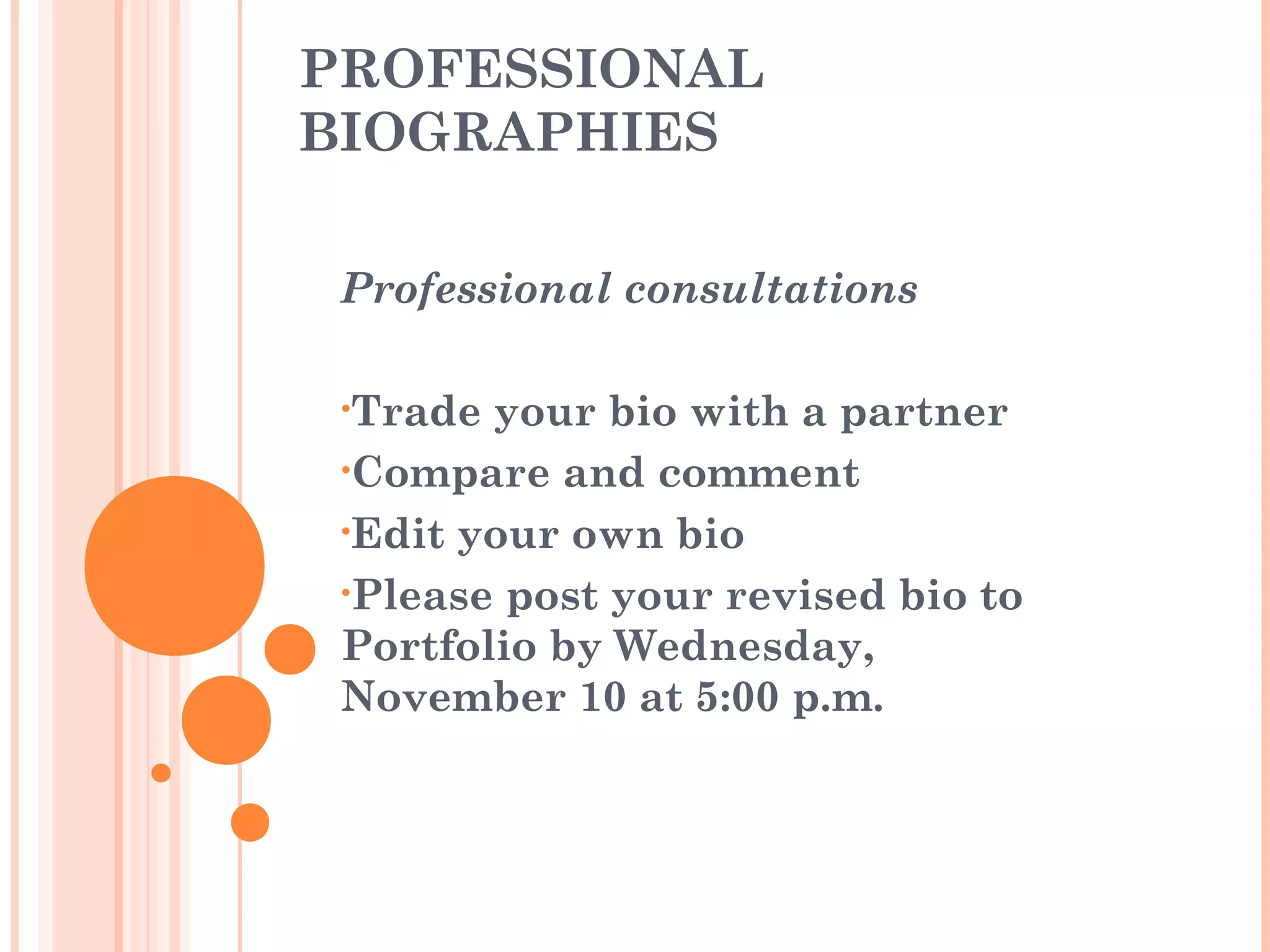 Professional bios | PPT