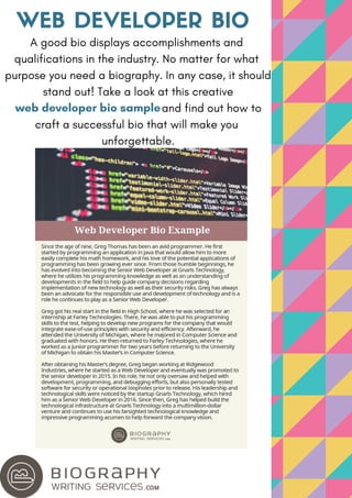 A Great Collections of Bio Samples That Stand Out | PDF | Resume ...