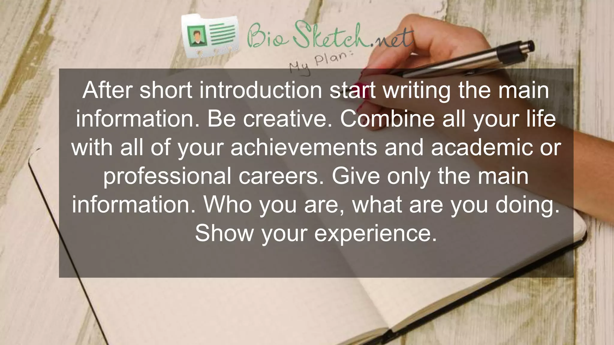 Professional Biosketch Examples For Everyone | PPTX