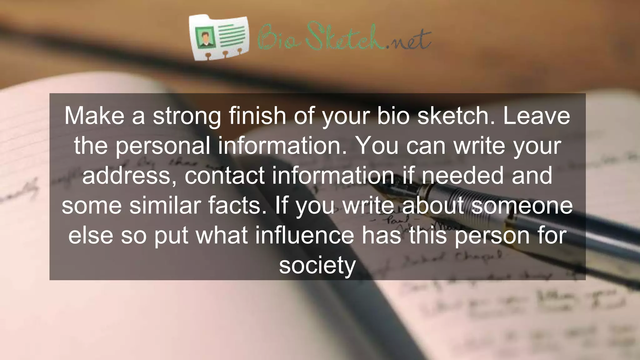 Professional Biosketch Examples For Everyone | PPTX