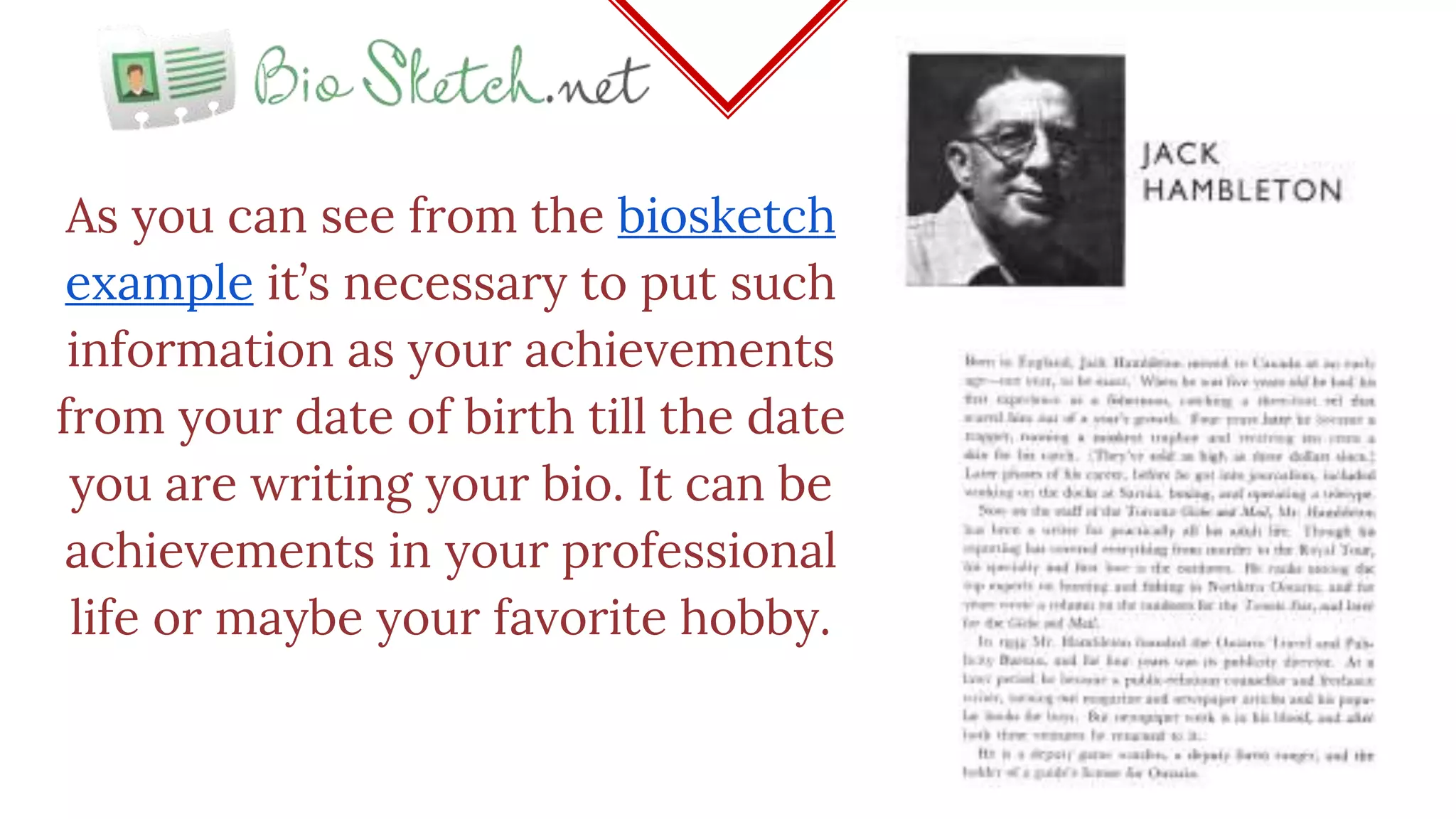 Professional Biosketch Examples For Everyone | PPTX