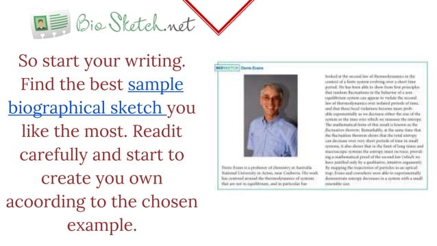 Professional Biosketch Examples For Everyone | PPTX | Drawing and ...