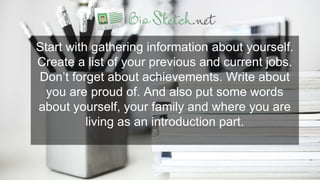 Professional Biosketch Examples For Everyone | PPTX