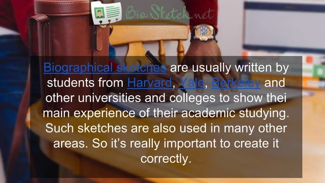 Professional Biosketch Examples For Everyone | PPTX | Drawing and ...