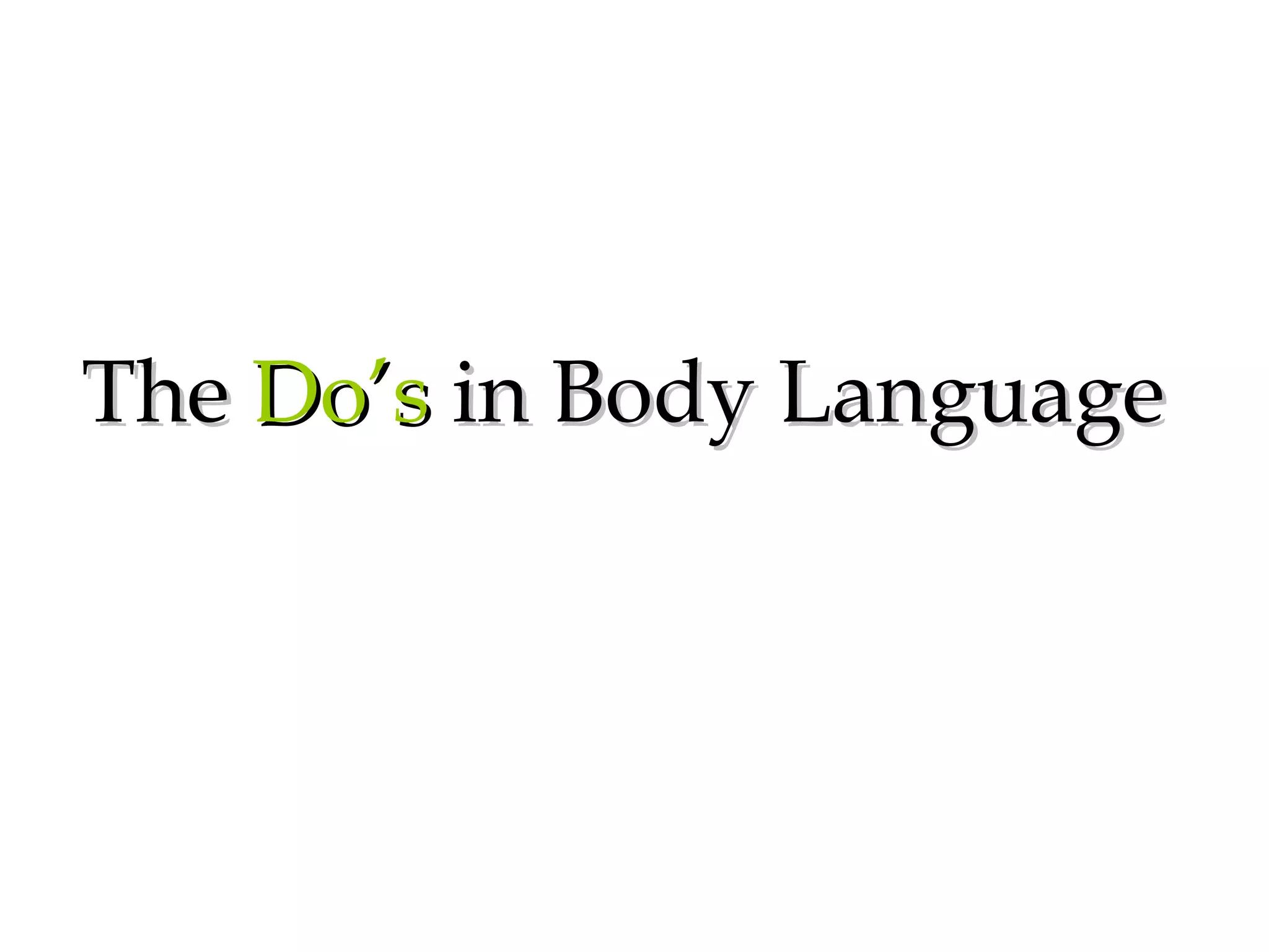 Professional Body Language at Work | PPT