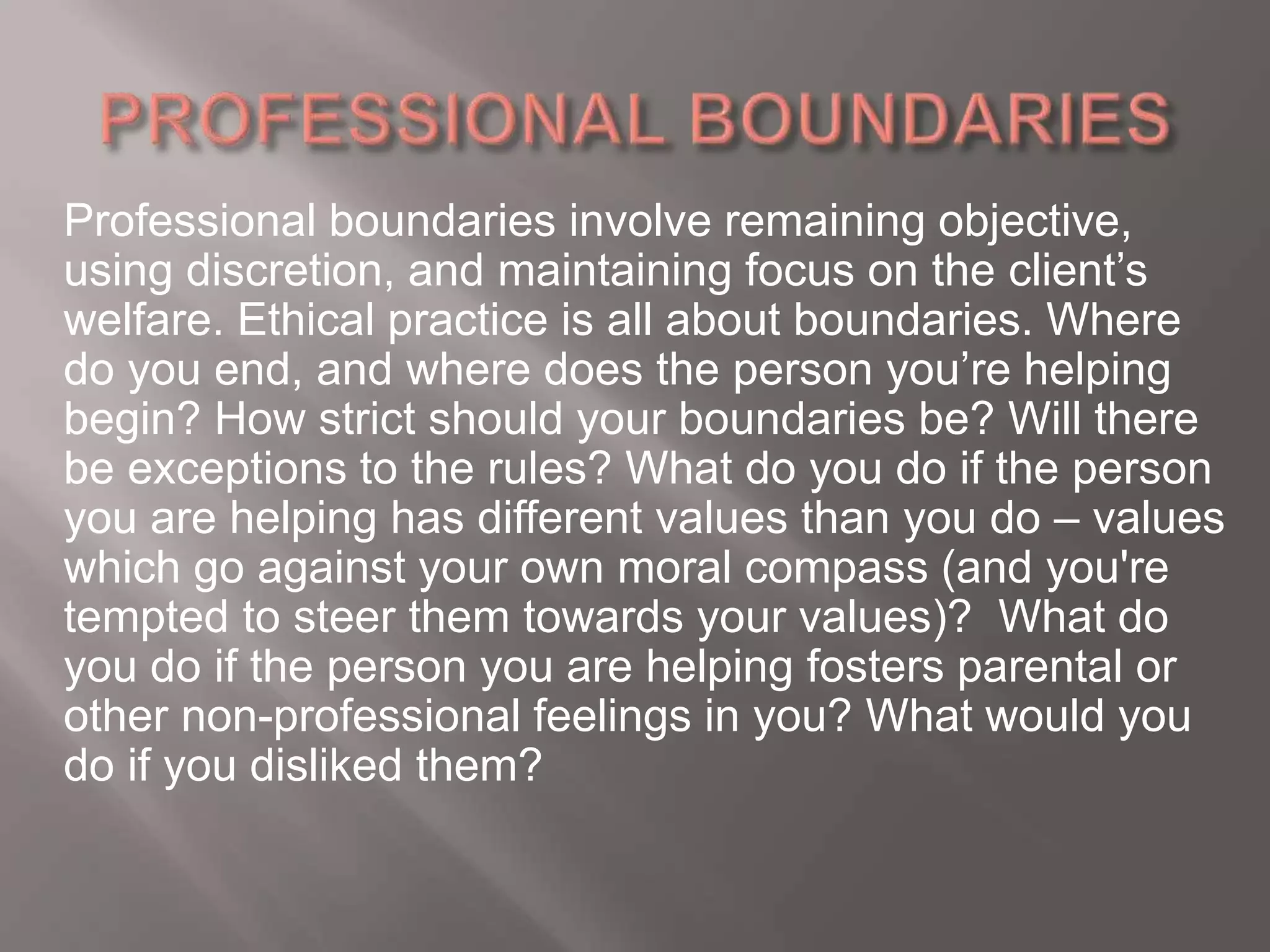 Professional boundaries | PPTX