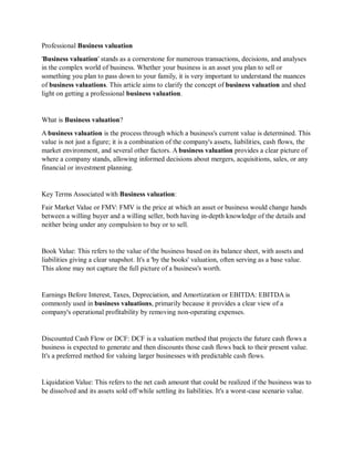 Professional Business Valuation.pdf | Business Accounting & Finance ...