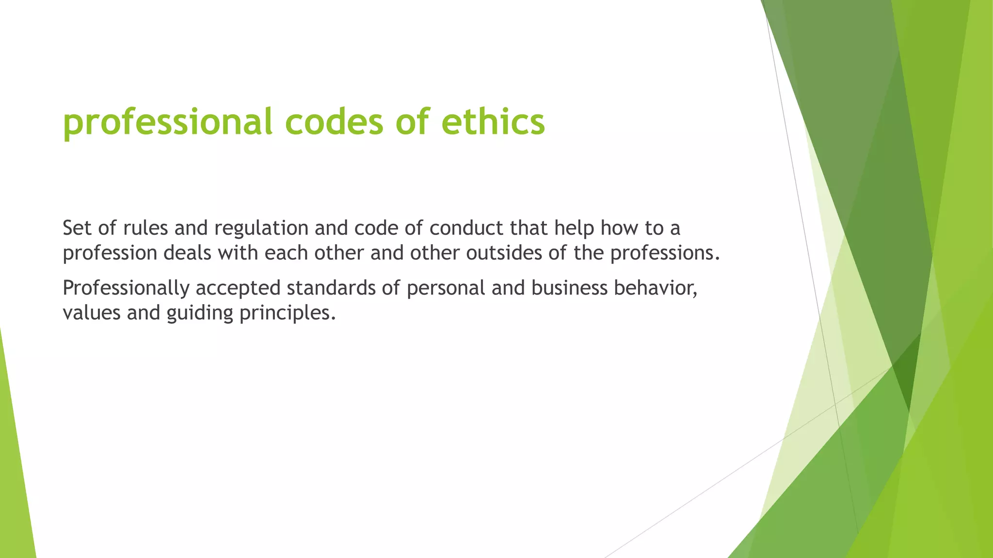 Professional code of Ethics | PPTX