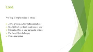 Professional code of Ethics | PPTX