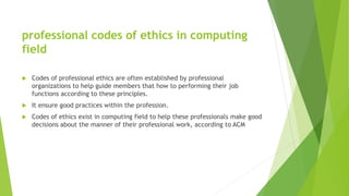 Professional code of Ethics | PPTX