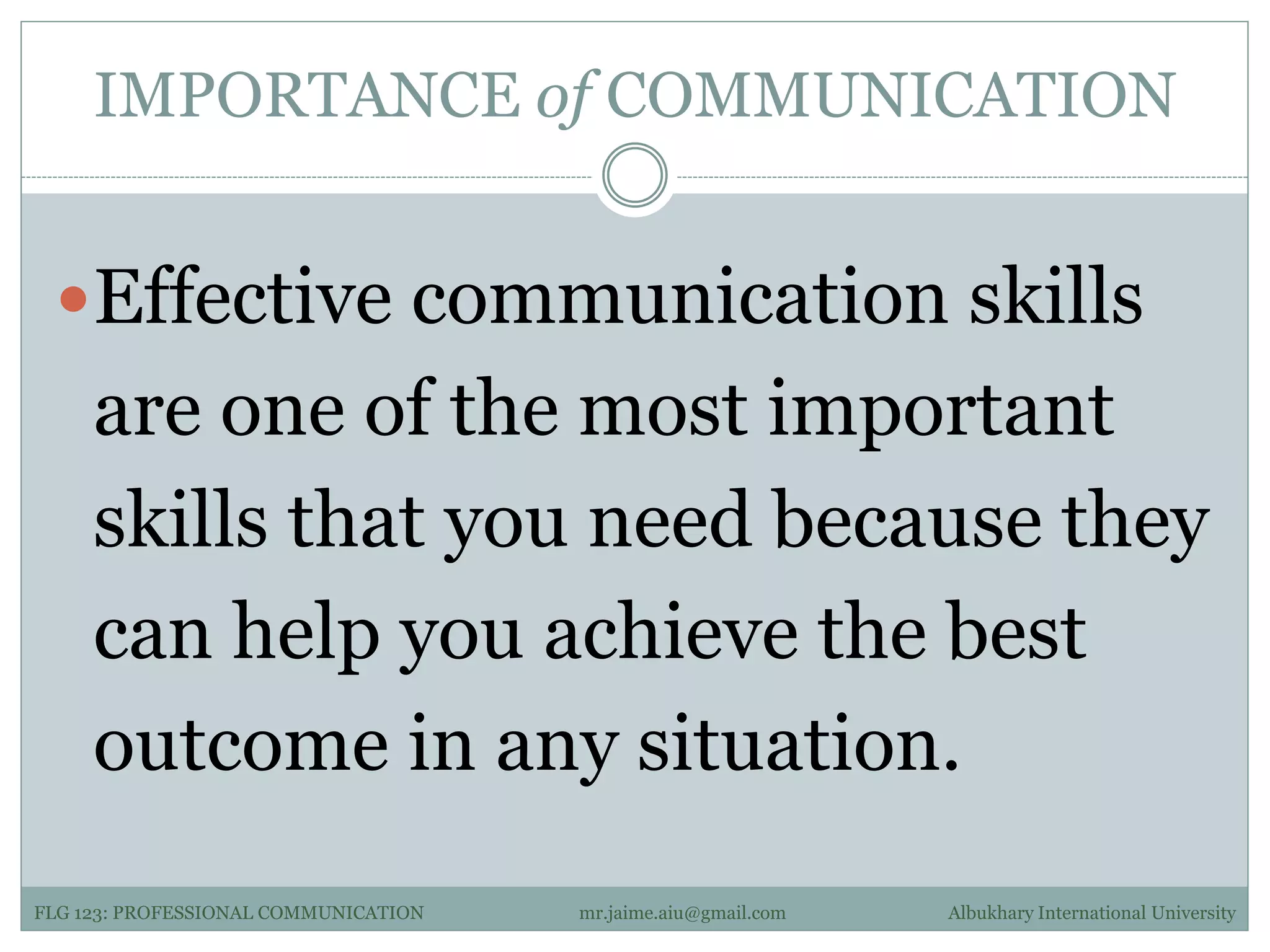 Professional Communication 1 - Basic Elements | PPT