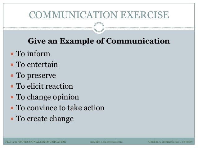 Professional Communication 1 - Basic Elements