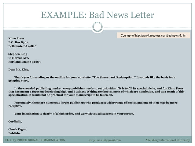 Professional Communication 3 - Examples