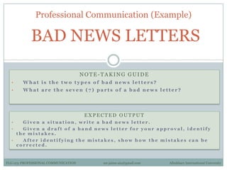 Bad Communication Examples