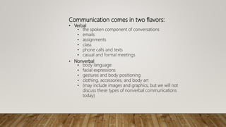 Professional communication workshop | PPT