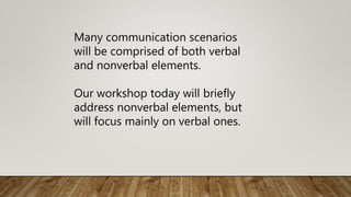 Professional communication workshop | PPTX