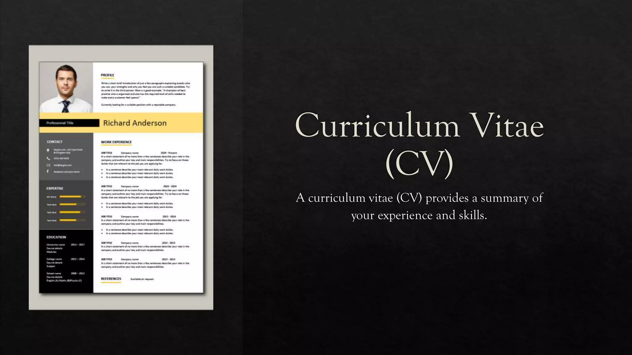 Professional CV Guide | PPT