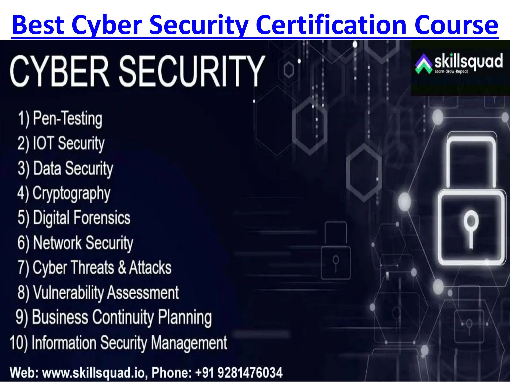 Professional Cyber Security And Tableau Certification Training Courses By Skillsquad Pptx