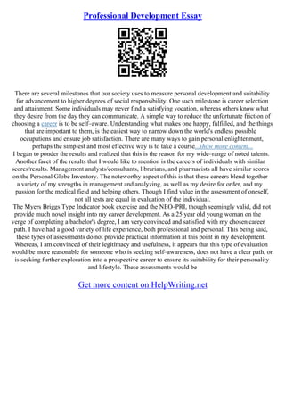 Professional Development Essay | PDF