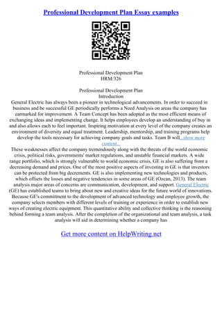 Professional Development Essay | PDF