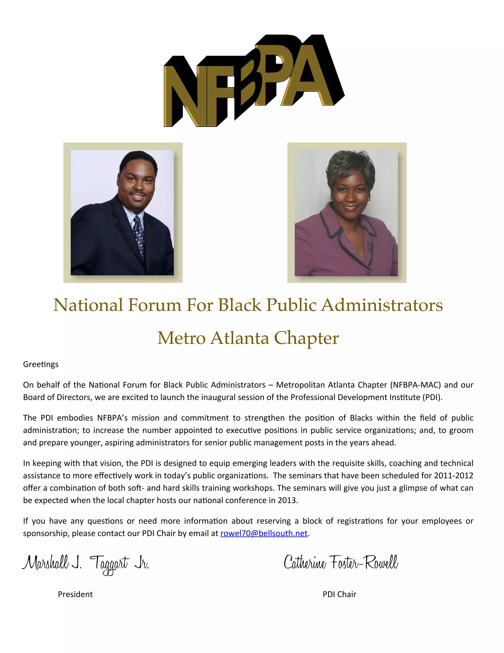 NFBPA Professional Development Institute | PDF