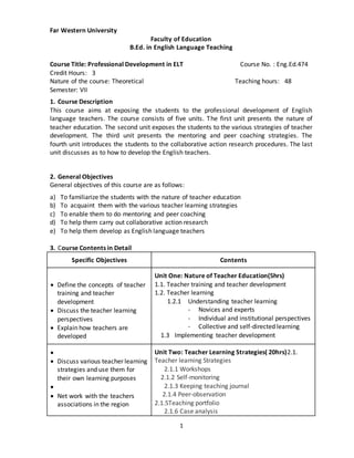 Professional development in elt | DOCX