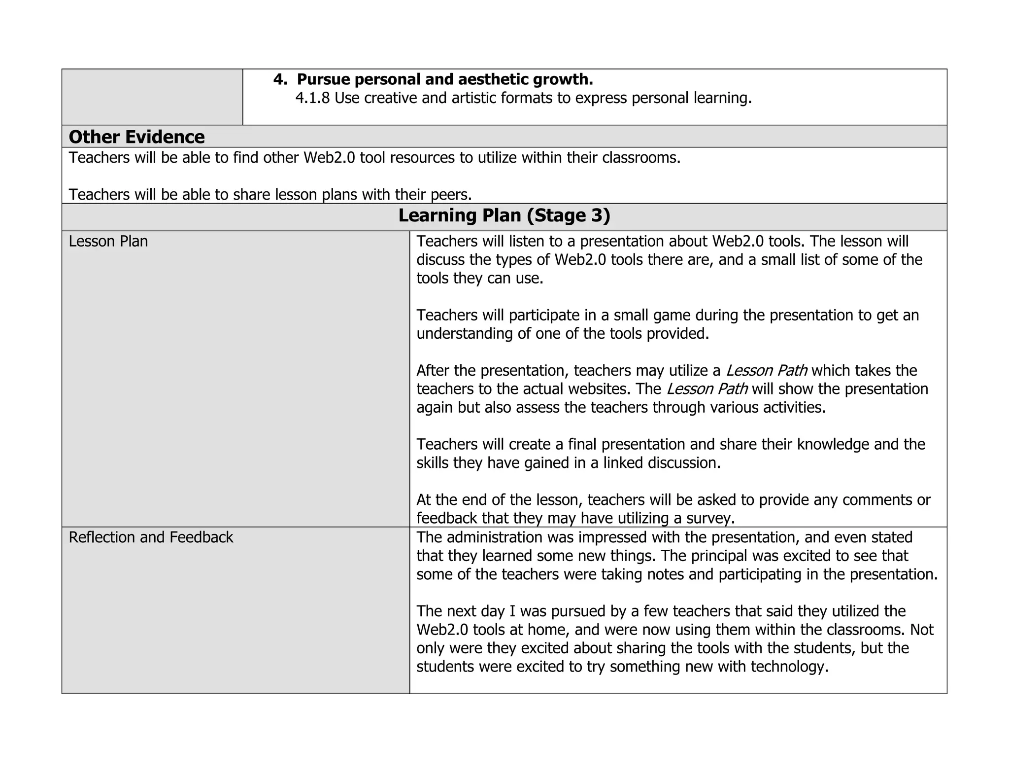Professional development lesson plan | PDF