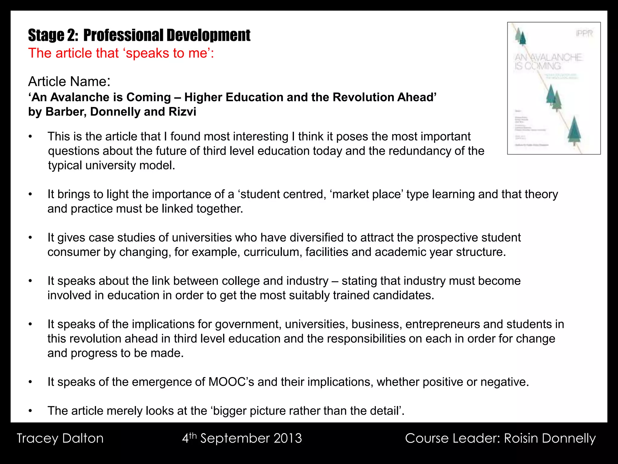 Professional development module presentation | PPT