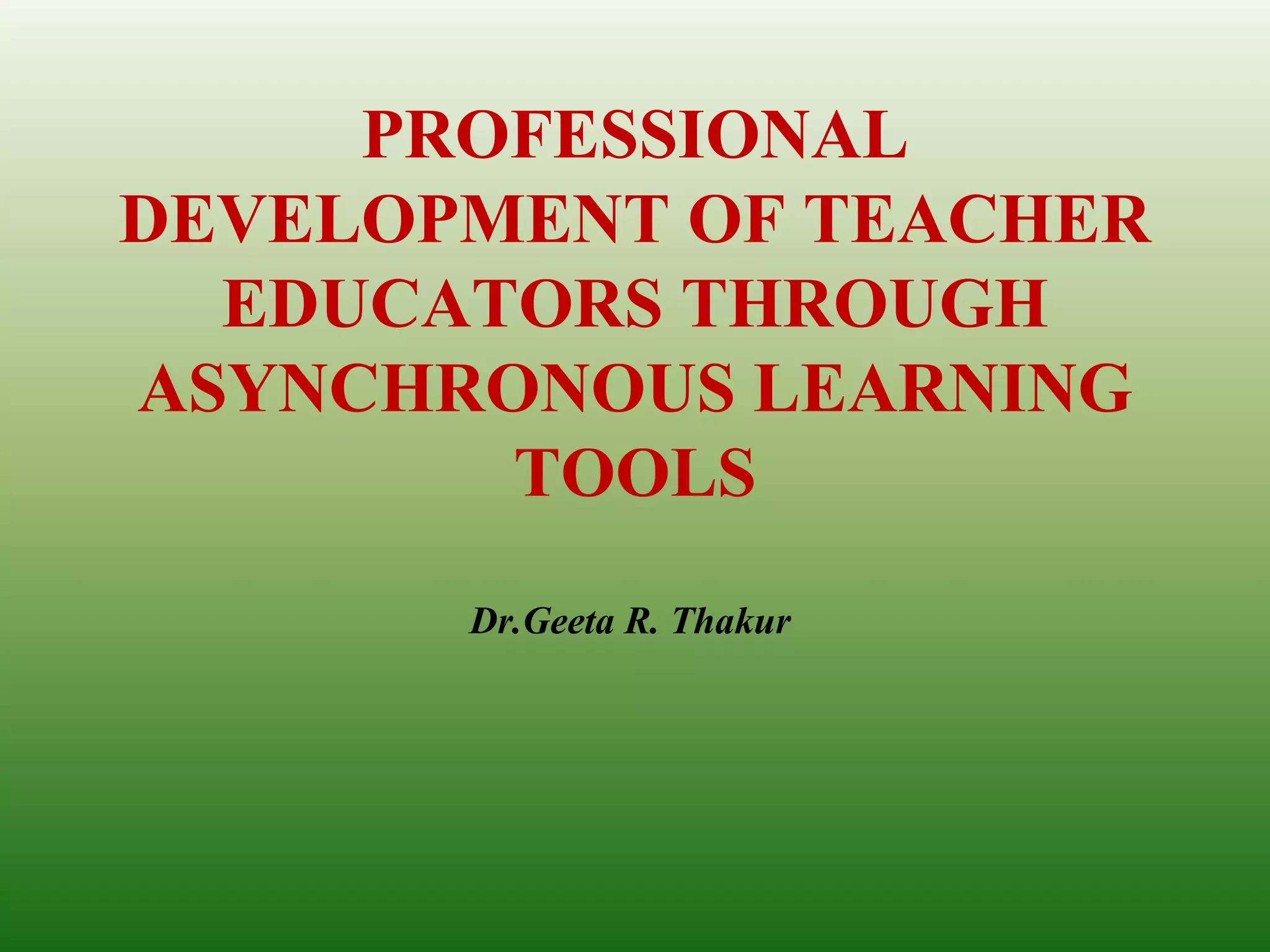 Asynchronous Online Learning Ppt