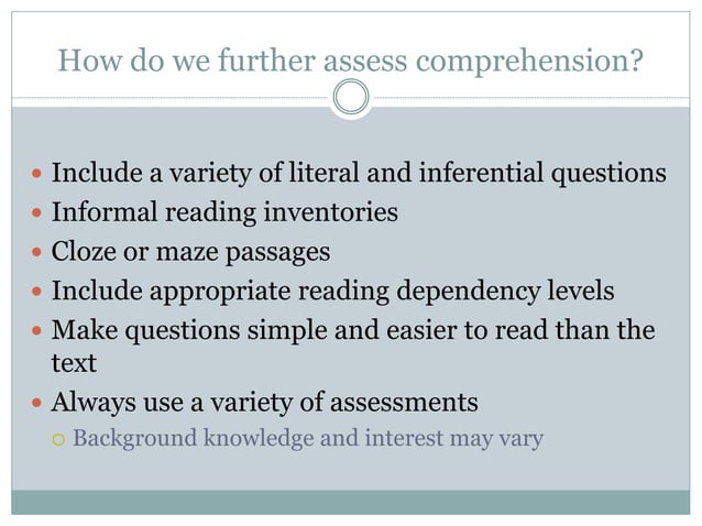 Reading Comprehension Professional Development Session | PPT