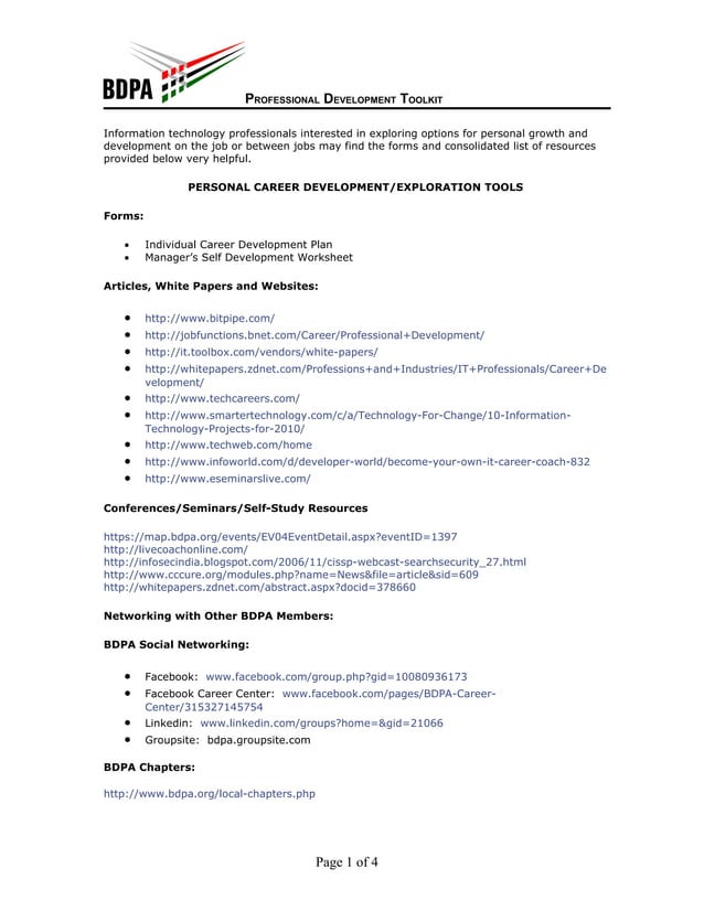 Professional Development Toolkit | DOC