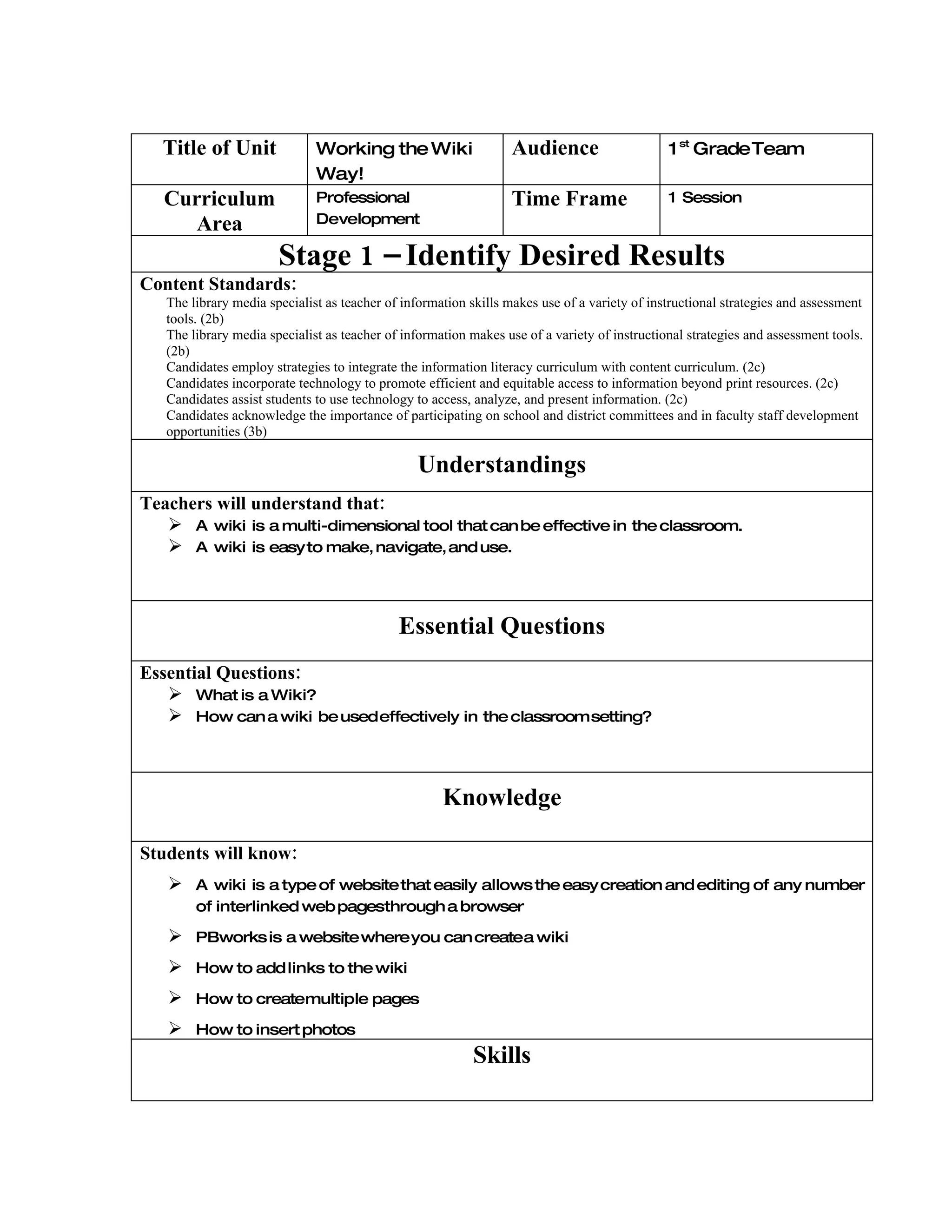 Professional Development Unit | DOC | Internet for Beginners | Internet