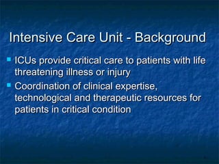 Planning and specification of Intensive Care Units | PPT