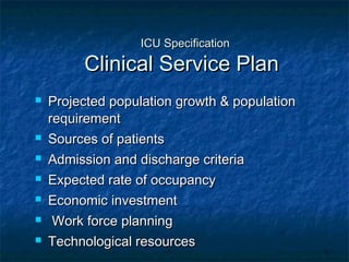 Planning and specification of Intensive Care Units | PPT