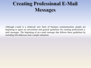 Professional e mail presentation | PPTX