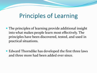 Principles of Learning | PPTX