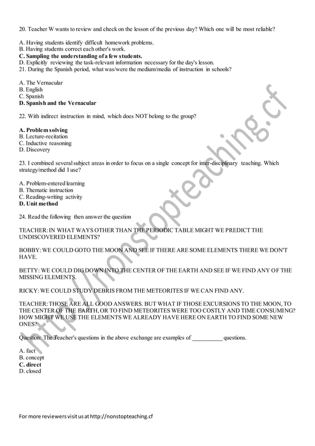 LET Sample Exam Professional education set a | DOCX