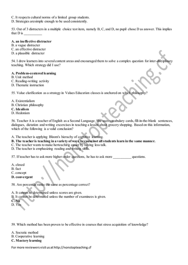 LET Sample Exam Professional education set a | DOCX