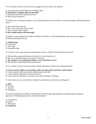 Professional education set a (with highlighted answers) | PDF