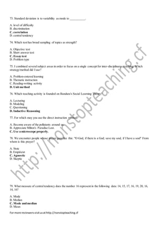 LET Sample Exam Professional education set b | DOCX